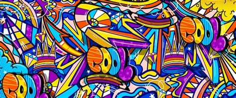 Premium Vector Graffiti Doodle Art Background With Vibrant Colors