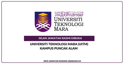 Universiti Teknologi Mara Uitm Kampus Puncak Alam • Jawatan Kosong