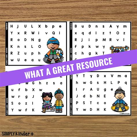 Alphabet Kindergarten Fluency Winter Simply Kinder Printable Membership