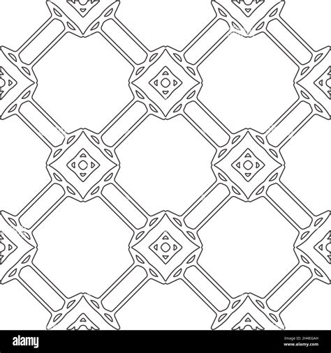 Floral Pattern Backgroundrepeating Geometric Pattern From Striped Elements Black And White