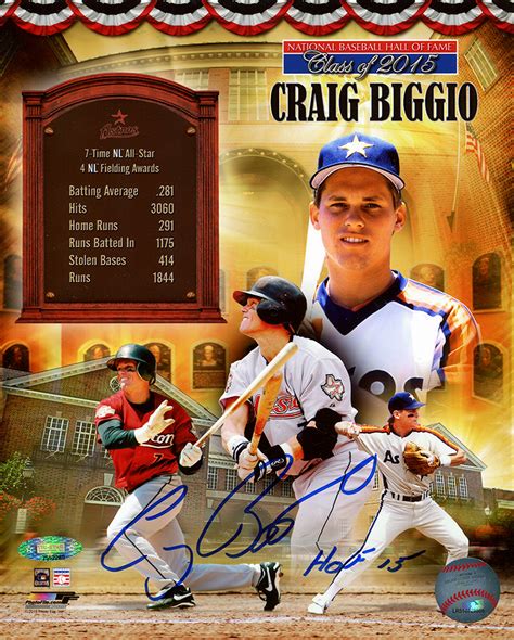 Craig Biggio Autographed Official Hall Of Fame 8x10 Photo Collage