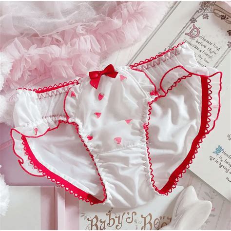 Red And White Seductive Panties With Ruffles And Cute Cosparty