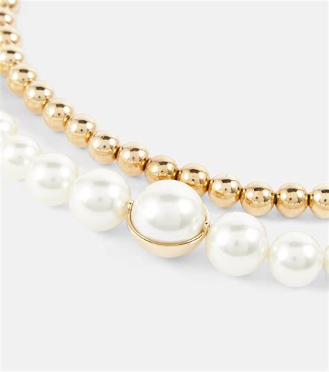 Faux Pearl Necklace In White Miu Miu Mytheresa