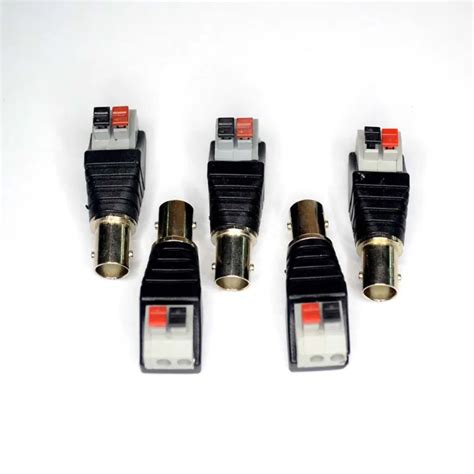 5pcs Push Type Female Terminal Block Coaxial Cat5 To Bnc Jack Video