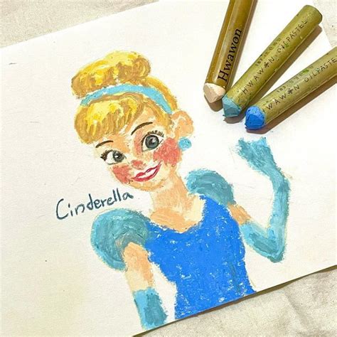 숨 On Instagram 신데렐라👸💙 Hwawonkr 화원오일파스텔 신데렐라 디즈니