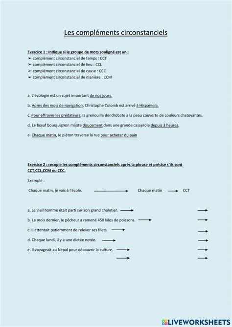 Complément Circonstanciel 1823 Equipe Des Cm2 Live