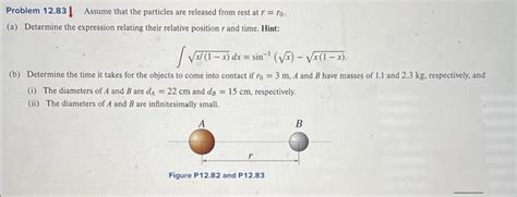 problem 12 83 assume that the particles are released