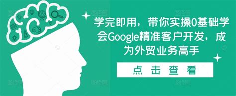 学完即用带你实操 基础学会Google精准客户开发成为外贸业务高手 欣悦宝库网