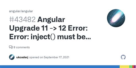 angular upgrade 11 12 error error inject must be called from an