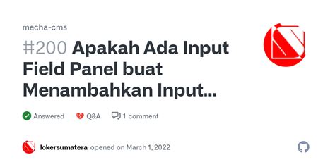 Apakah Ada Input Field Panel Buat Menambahkan Input Panel Discussion