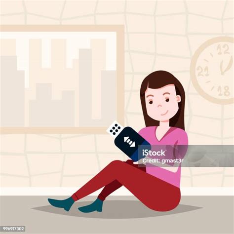 여 자가 앉아 문자 서식 파일 디자인 작업 및 평면 애니메이션에 대 한 Usb 드라이브를 들고 가득 찬에 대한 스톡 벡터 아트 및 기타 이미지 Istock