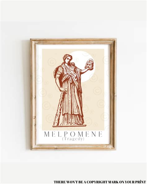 Melpomene Print Muse Of Tragedy Greek Mythology Art Etsy