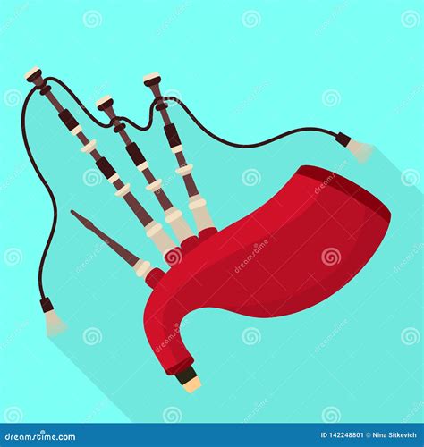 Icono Rojo De Las Gaitas Estilo Plano Ilustración del Vector