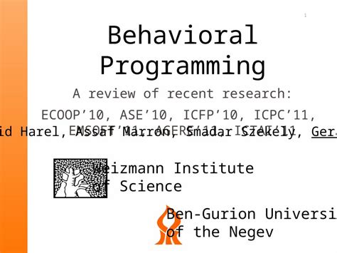 Pptx Behavioral Programming A Review Of Recent Research Dokumentips