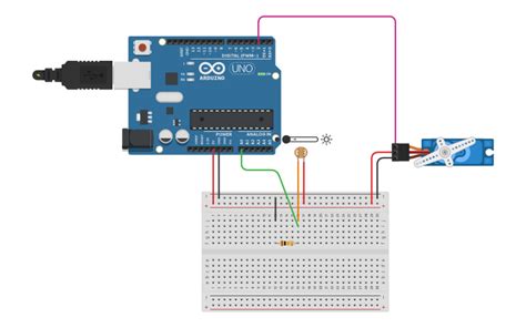 Circuit Design Servo Tinkercad