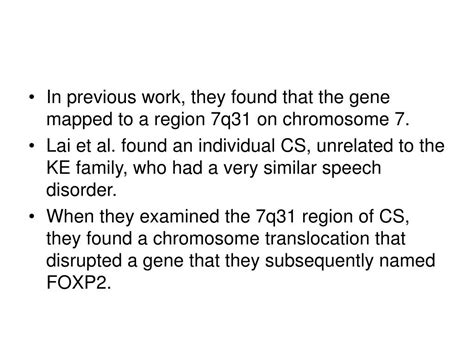 Ppt Foxp2 The Language Gene Powerpoint Presentation Free Download Id 997182