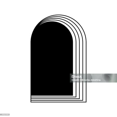 동심원 아치 프레임은 흰색 배경에 고립되어 있습니다 트렌디한 보헤미안 또는 아르데코 스타일의 아치 밑 통로 모양 문 또는 게이트 창 또는 포털 프레임워크 벡터 그래픽