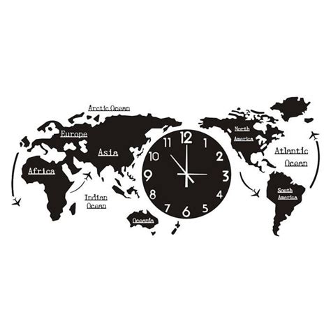 Horloge murale BK Carte du monde Acrylique Décoration intérieure Mixte Cdiscount Maison