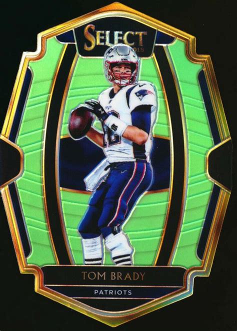 Tom Brady 2018 Select 166 Premier Level Neon Green Die Cut 49 Psa 9