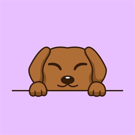 엿보기 귀여운 강아지의 벡터 프리미엄 그림 프리미엄 벡터