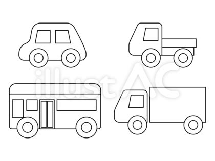 乗り物 自動車トラックバス 線画イラスト No 23085965無料イラストフリー素材ならイラストAC
