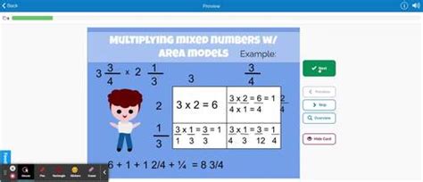 Multiplying Mixed Numbers W Area Models Boom Cards Digital Activity