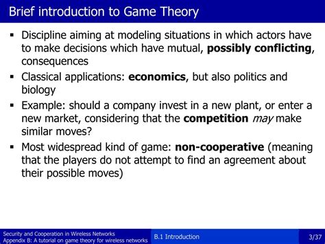 Ppt Appendix B A Tutorial On Game Theory For Wireless Networks