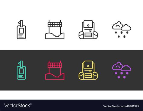 Set Line Identification Badge Ribbon In Finishing Vector Image