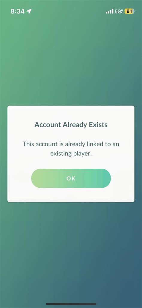 Account Already Exists Rpokemongo