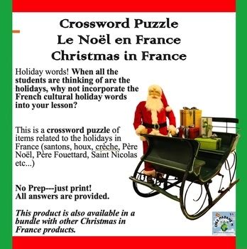 Le No L Crossword Of Christmas Holiday Vocab By Chez Madame M Tpt