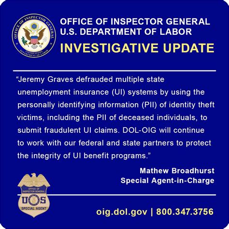 U S Department Of Labor Office Of Inspector General On Linkedin Dol Oig Investigative Update