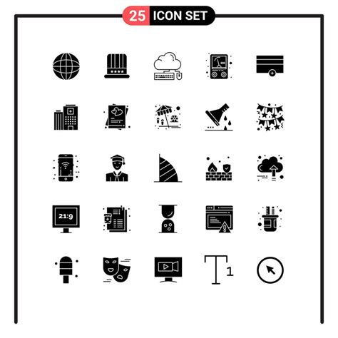Pack Dicônes Vectorielles Stock De 25 Signes Et Symboles De Ligne Pour Largent Voltmètre