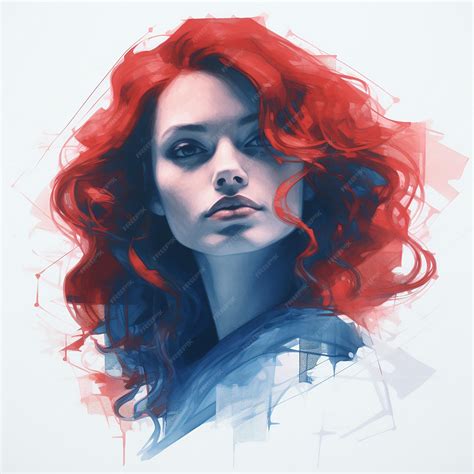 Premium Photo Red Cyanotype Photo Process Minimalist Female Character