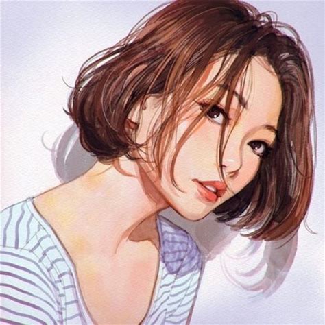 彩色素描女生头像唯美 21张 女生头像 刻爱头像网