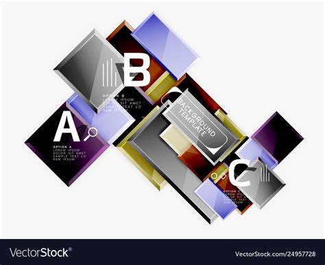 Square Geometric Composition Royalty Free Vector Image