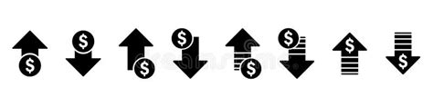 Earning Money Increase Decrease Black Icon With Arrow Symbol Profit And