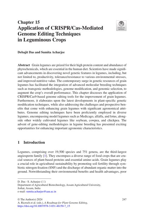 Pdf Application Of Crisprcas Mediated Genome Editing Techniques In