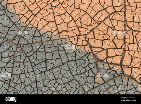 Cracks In The Clay Soil Form Mosaic Like Structure Geothermal Field