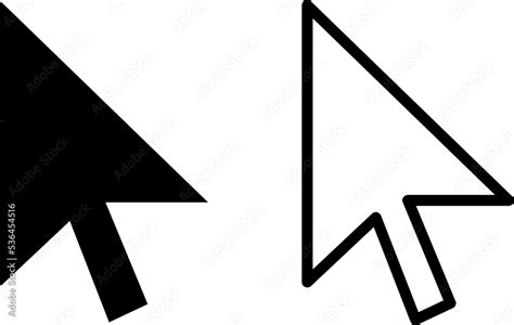 Cursor Vector Icon Mouse Arrow Symbol Pointer Sign Select Click Arrowhead Eps Stock Vector