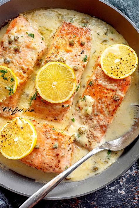 Salmon With Capers Cream Sauce Chefjar