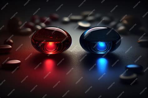 Premium Ai Image Red And Blue Pill Selection Symbols Science Fiction