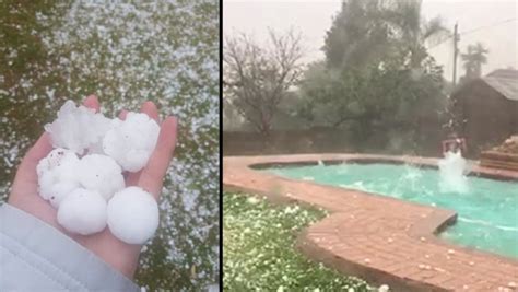 Enormous Tennis Ball Sized Hailstones Plunge To Ground Smashing Windows