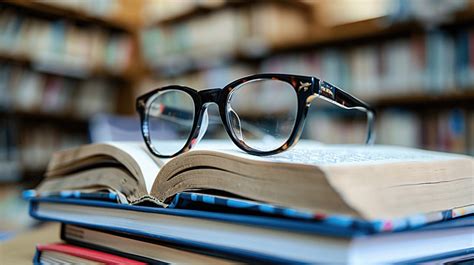 Eye Glasses Are Placed On Books Background Book Closeup College Background Image And