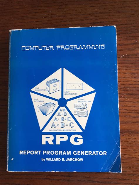 Computer Programming Rpg Report Program Generator Jarchow Willard