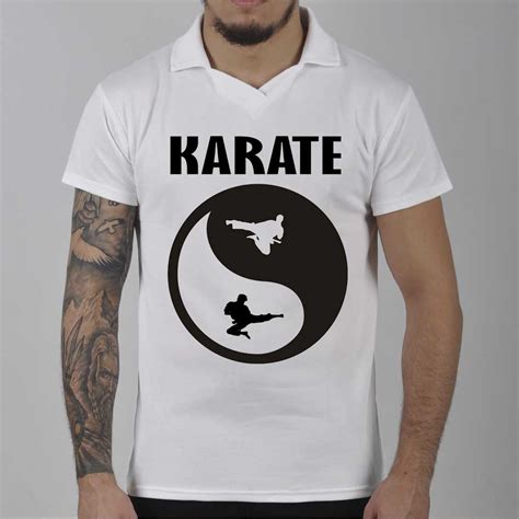 Karate Polo White Pwkr21 With Exciting Karate Layout Fighter Makos Sport