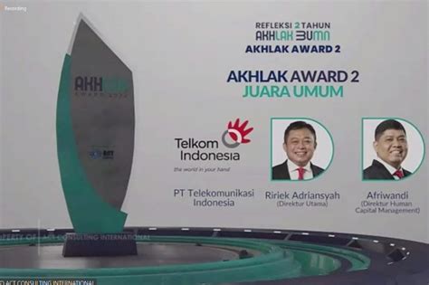 Berkomitmen Terapkan Core Values Bumn Telkom Juara Umum Pada Akhlak Awards