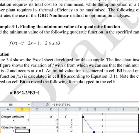 4 Excel Sheet For Determining The Local Minimum Of The Quadratic Function Download Scientific