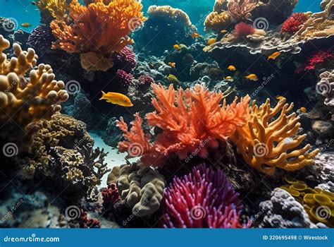 AI Generated Illustration Of Colorful Orange And Pink Fish Swimming