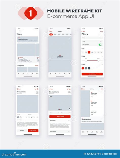 Ui Mobile App Ecommerce Ux Gui Design Elements Mobile Application