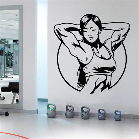 Beautiful Muscular Gym Girl Wall Decal Fitness Girl Decor Etsy